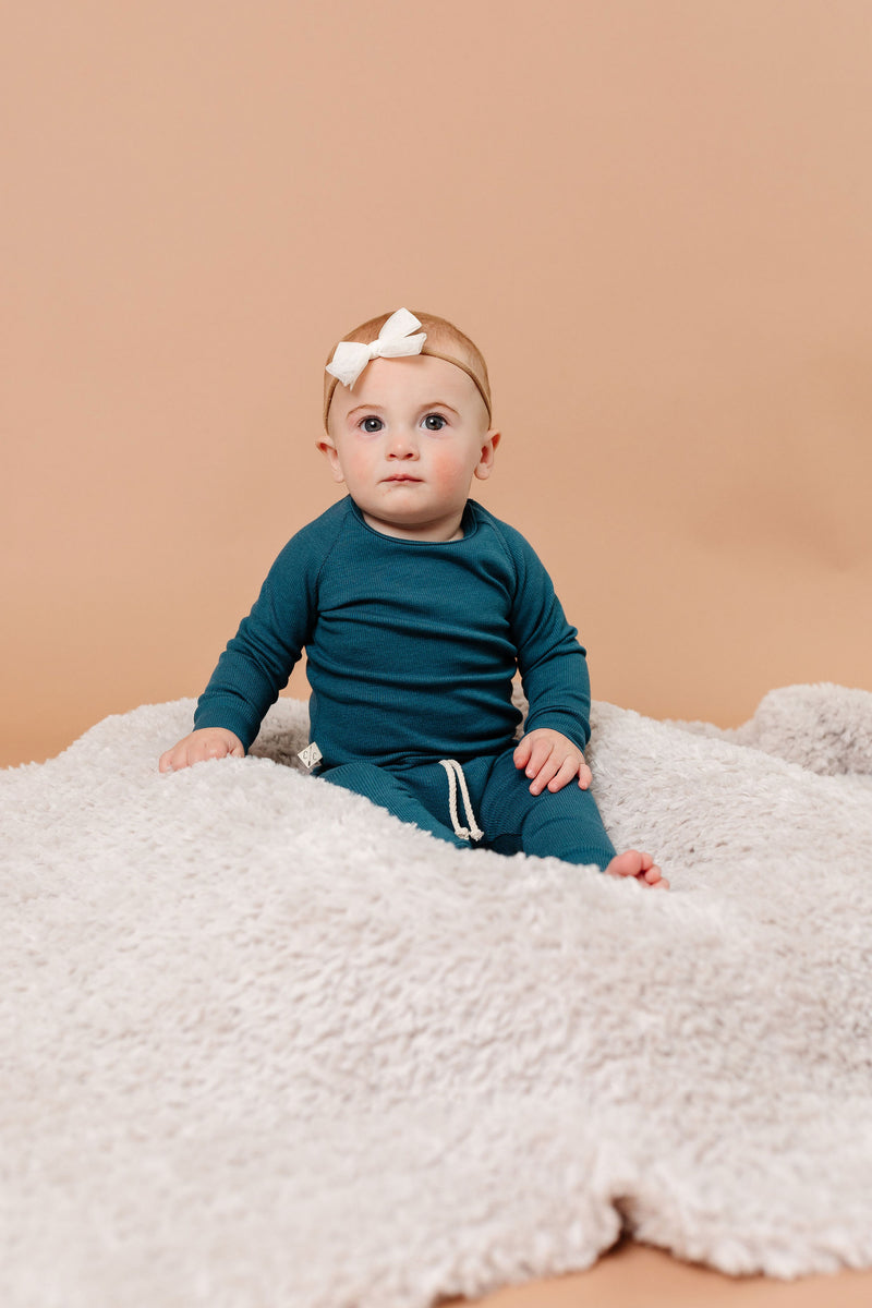 rib knit long sleeve tee - neptune – Childhoods Clothing