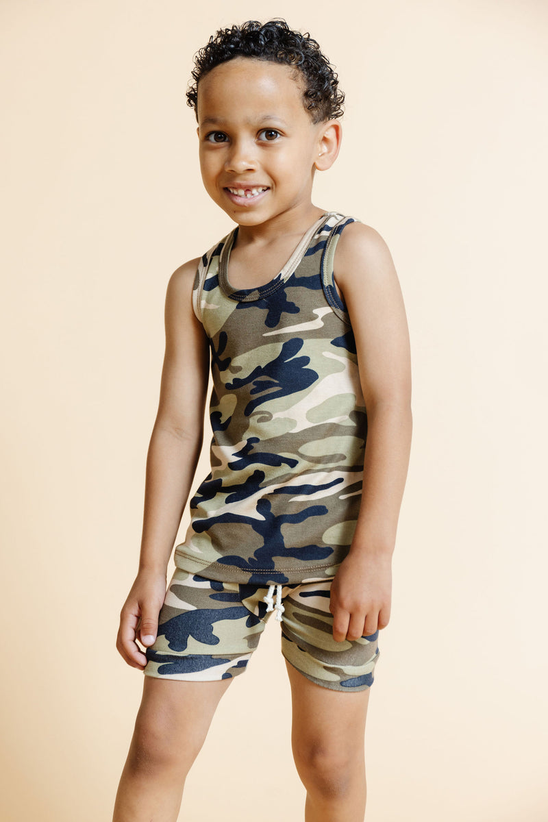 rib knit shorts - camouflage – Childhoods Clothing