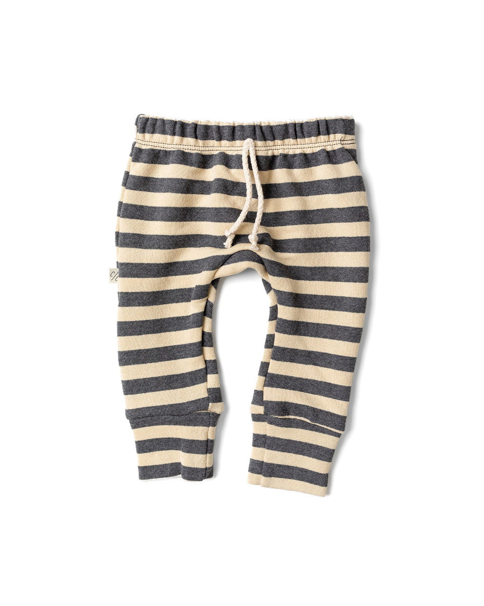 gusset pants CO - iron gray beige stripe – Childhoods Clothing