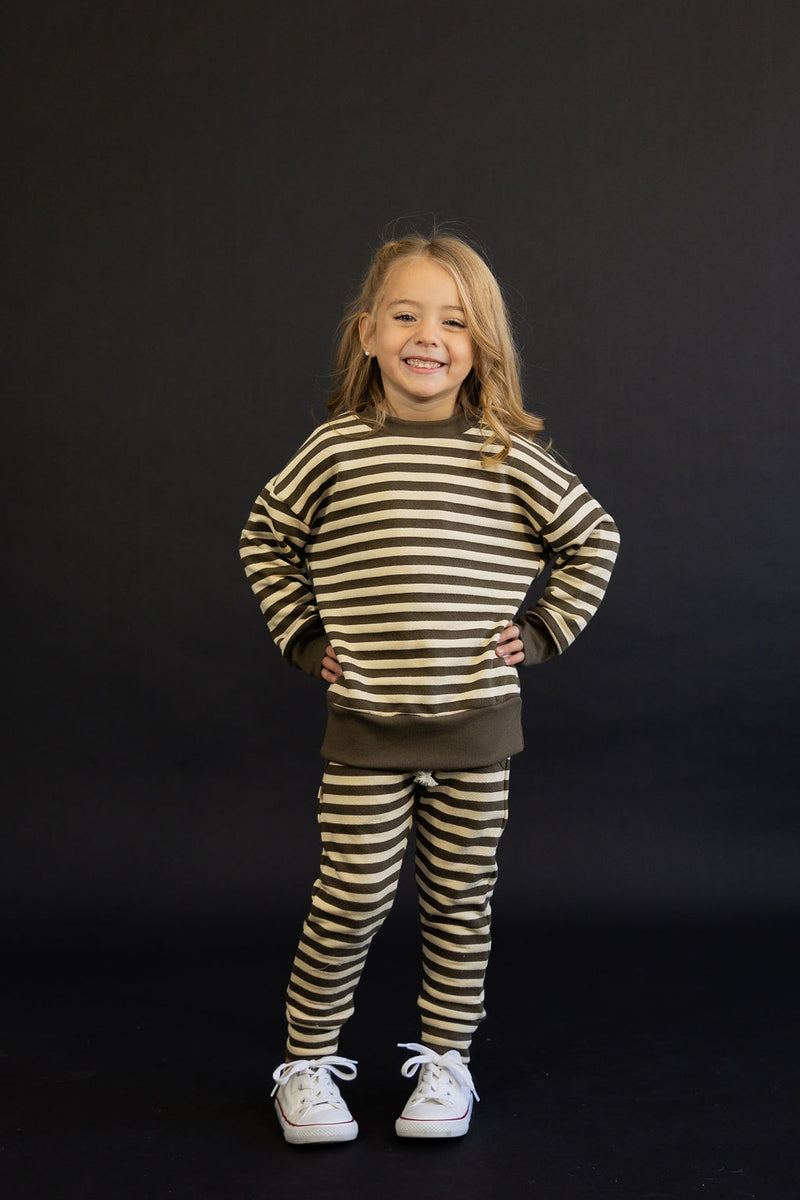 original jogger - dark fatigue beige stripe – Childhoods Clothing