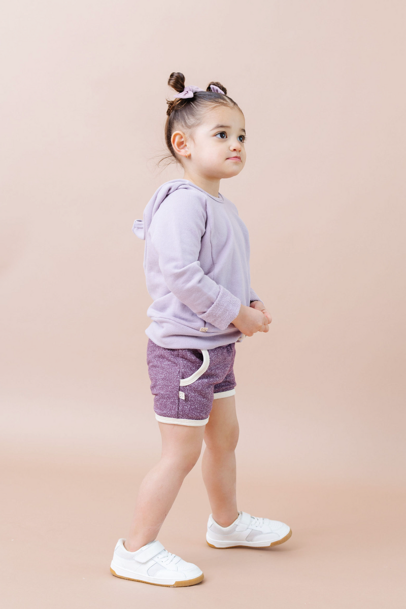 french terry retro short - purple heather – Childhoods Clothing