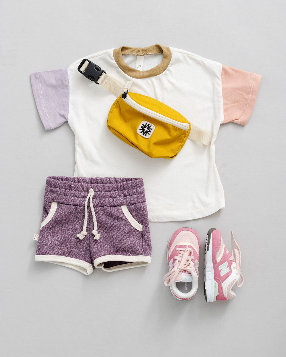 french terry retro short - purple heather – Childhoods Clothing